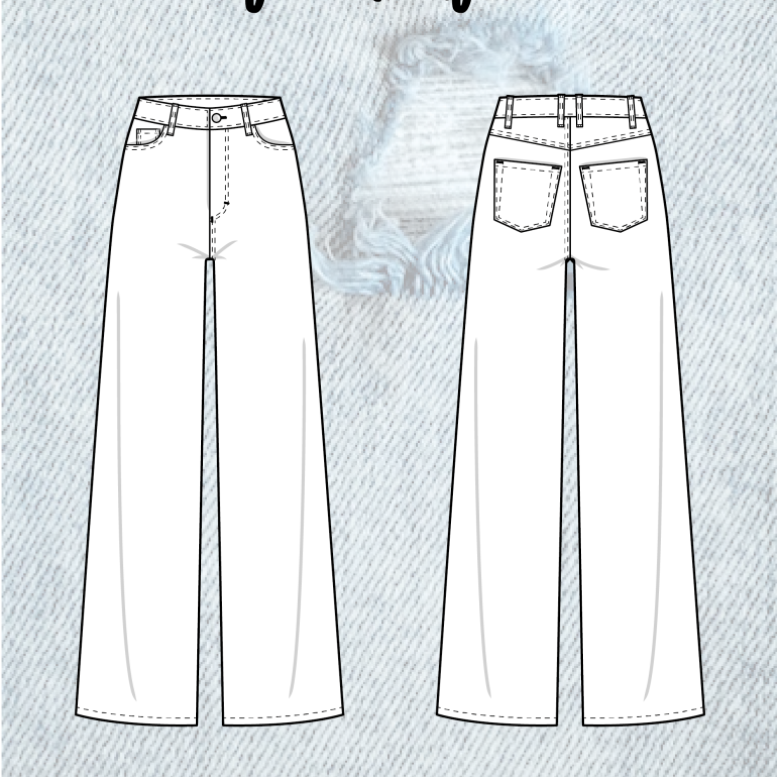 Wide leg high waist jeans - Polaris Patterns
